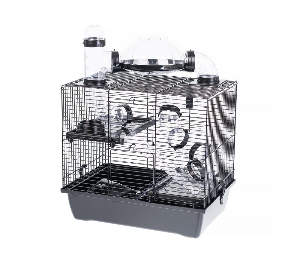 INTERZOO Rocky + Taras Cusca hamster 42 cm negru :: Rozătoare :: Cuști ...