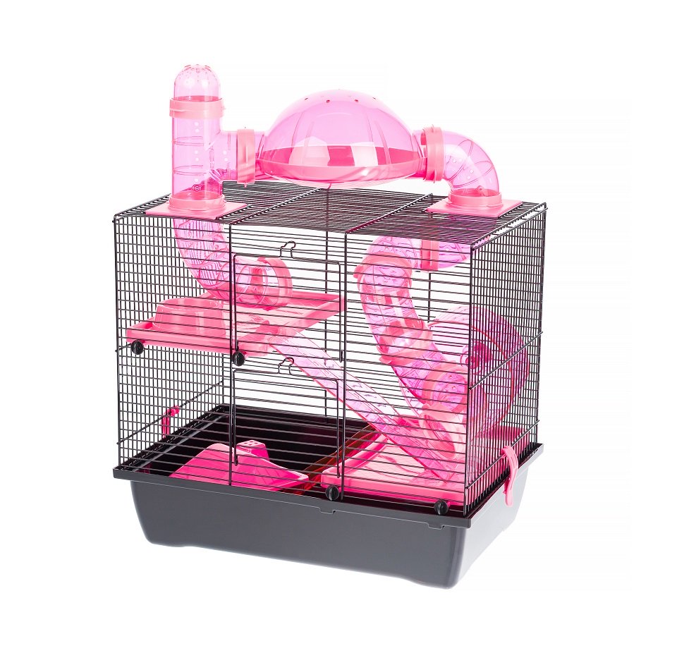 INTERZOO Rocky + Taras Cusca de hamster 42 cm roz :: Rozătoare :: Cuști ...