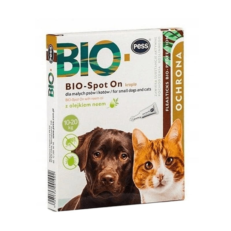 PESS BIO Spot-on picaturi pentru capuse si purici pentru caini mici si ...