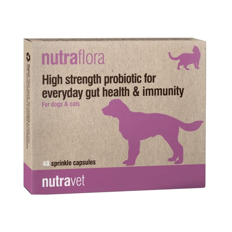 NUTRAVET Nutraflora 48 Capsule probiotice caini si pisici, sustinere ...