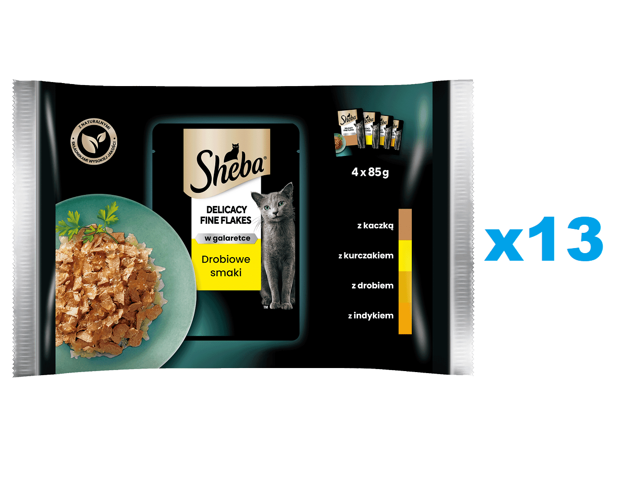 SHEBA Delicacy Fine Flakes 52x85 g hrana umeda completa pentru pisici ...