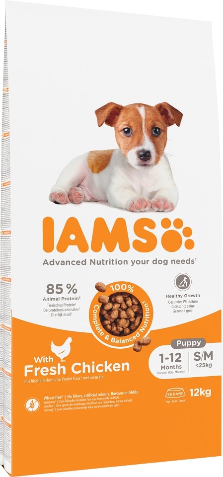 IAMS Advanced Nutrition Puppy Junior Small Medium Chicken 12kg hrana cu ...